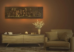 Li-Go "Louka dlouhá" světelný obraz 230V 120x40 cm provedení povrchu: bříza
