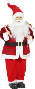 HOMCOM Zpívající Santa Claus, 120 cm, životní velikost, animovaný, s rotující hlavou a pohyblivými pažemi