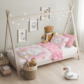Dětské bavlněné povlečení do postýlky 135x100 cm CUDDLES - Kočička