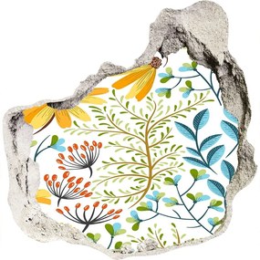 Wallmuralia Nálepka 3D díra na zeď Jarní květiny 75x75 cm