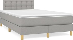 vidaXL Box spring postel s matrací a LED 120x190 cm textil [3270119] Barva: světle šedá