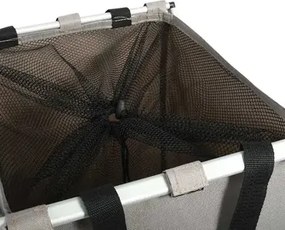 MSV LAUNDRY koš na prádlo skládací šedo-hnědý / 50 l / polyester, hlin