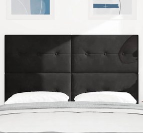 Čelo postele Černý 144 cm samet 3337830