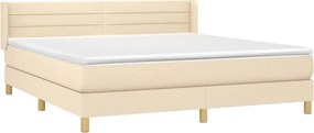 Box spring postel s matrací krémová 160x200 cm textil 3130366