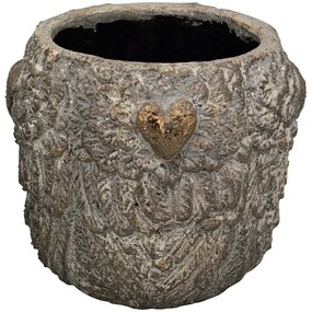Bronzovo - hnědý antik obal na květináč Topf - 22*22*19 cm