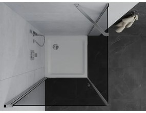 Mexen Pretoria sprchový kout s otočnými dveřmi 100 x 100 cm, grafitově černá , Chromovaná + vanička do sprchového kouta Flat - 8