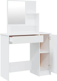 Toaletní stolek sada bílý s vysokým leskem 86,5 x 35 x 136 cm 3114151