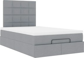 Osmanský rám postele s matrací světle šedá 120x200cm textil 3313147