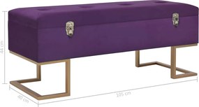 Lavice s úložným prostorem 105 cm fialová samet 247572
