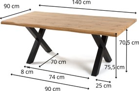 Vikio Jídelní set pro 4 osoby 140x90 cm dub-hnědá samet VJS214-4H-S
