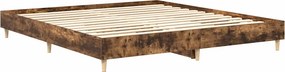 Rám postele bez matrace kouřový dub 160x200cm kompozitní dřevo 3329034
