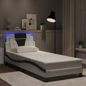 Rám postele Viana s LED bez matrace bílý a černý 90x200 cm 3214000