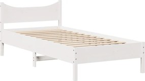 Rám postele s čelem bílý 75 x 190 cm masivní borovice 3306328