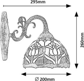 Brilagi - Tiffany vitrážová nástěnná lampa LORAS 1xE27/40W/230V