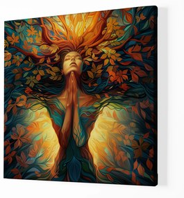 Obraz na plátně - Strom života Idris se modlí FeelHappy.cz Velikost obrazu: 140 x 140 cm
