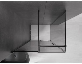 Mexen Velar, sprchový kout s posuvnými dveřmi 100 x 120 cm, 8mm šedé sklo, černá matná, 871-100-120-41-70