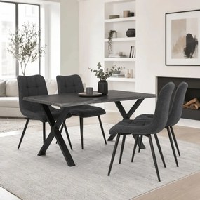 Jídelní stůl HT-F4316 GREY, mdf, šedý dub (160 x 90) cm Šedá