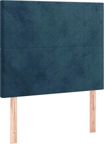 Box spring postel s matrací tmavě modrá 90x200 cm samet 3137705