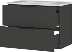 Antracitová matná závěsná skříňka s umyvadlem 81x61 cm Crandon – Germania