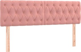 Box spring postel s matrací růžová 140x190 cm samet 3127672