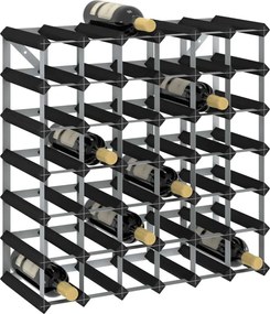 vidaXL Stojan na víno na 42 lahví černý masivní borové dřevo [325915]