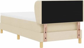 Postel s boxspringem s čelo Krémová 80 x 200 cm textil 3340183