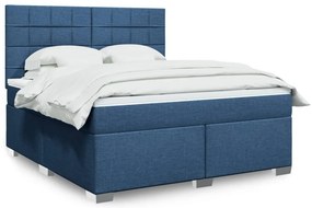 Box spring postel s matrací modrá 180x200 cm textil 3290573