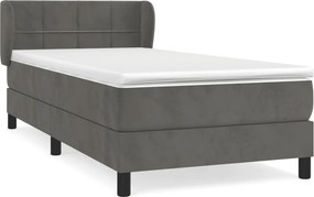Box spring postel s matrací tmavě šedá 100x200 cm samet 3127476