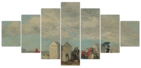 Obraz - Eugène Boudin, Beach Scene, reprodukce (210x100 cm)