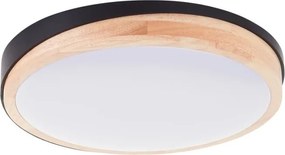 Brilliant G80845/76  Stmívatelné stopní LED svítidlo BAARLO 24W černé &amp; DŘEVO průměr 35cm