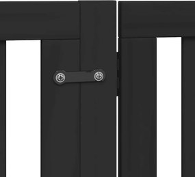 Zábrana pro psy s dvířky skládací 10 panelů černá 800 cm topol 3155687