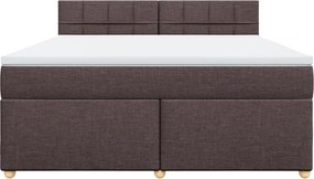 Box spring postel s matrací tmavě hnědá 180x200 cm textil 3289062