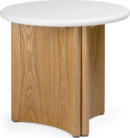 Odkládací stolek Marlo 50 cm krémový/dub přírodní