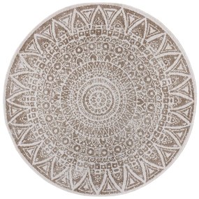 MK Original: Produkty s rodokmenem, Kusový koberec Mujkoberec Original Nora 105453 Linen kruh – na ven i na doma, 100x100 (průměr) kruh, hnědá, chodba / předsíň