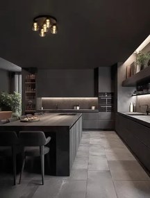 LED stmívatelné černo-kouřové moderní stropní svítidlo Kita
