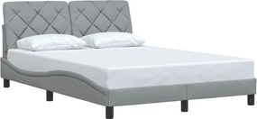 Rám postele bez matrace světle šedý 140 x 200 cm textil 3310601