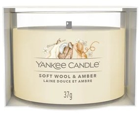 Yankee Candle Votivní svíčka ve skle Soft Wool & Amber, 37g