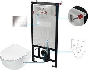 Deante WC set Peonia 6v1, podomítkový systém + toaleta -