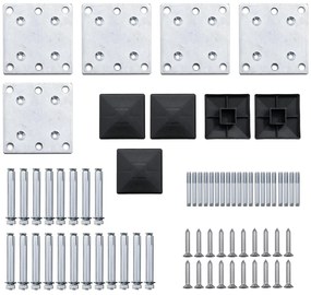 vidaXL Marketos Set plotových dílců WPC 699 x 186 cm černý
