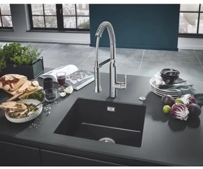 GROHE 31654AP0 - Dřez K700U 533 × 457 mm černý granit/černá