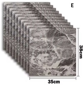 Samolepící 3D panely/tapety - imitace kamene (rozměr 35*38 cm) - 25 ks Barva: E