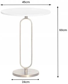 Odkládací stolek Elegance 60cm zlatý mramor bílý/ 43612