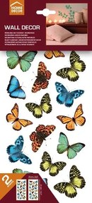 Crearreda Samolepky na zeď Colourful Butterflies - Pestrobarevní motýlci, 15x31cm