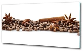 Wallmuralia Moderní foto obraz na stěnu Zrnka kávy skořice 100x50