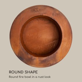 Desert Rust Round, ohniště, květináč, ocel, Ø 60 cm, rezavý vzhled
