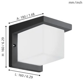 Eglo 95097 - Venkovní nástěnné svítidlo DESELLA 1 LED/10W/230V IP54