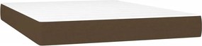 Box spring postel s matrací a LED tmavě hnědá 140x200 cm textil 3133720
