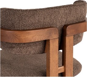 Hnědé jídelní křeslo s područkami Toscana – Kalune Design