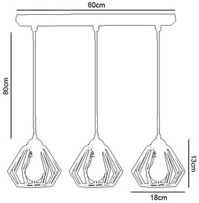 Lustr na lanku CEED 3xE27/60W/230V bílá