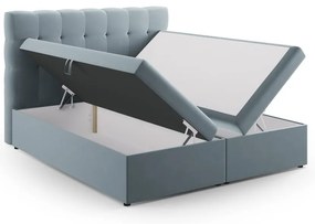 Světle modrá boxspring postel s úložným prostorem 180x200 cm Bali – Cosmopolitan Design
